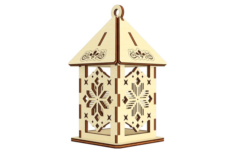 Adorno de lámpara navideña: archivo cortado por láser, patrón vectorial ...