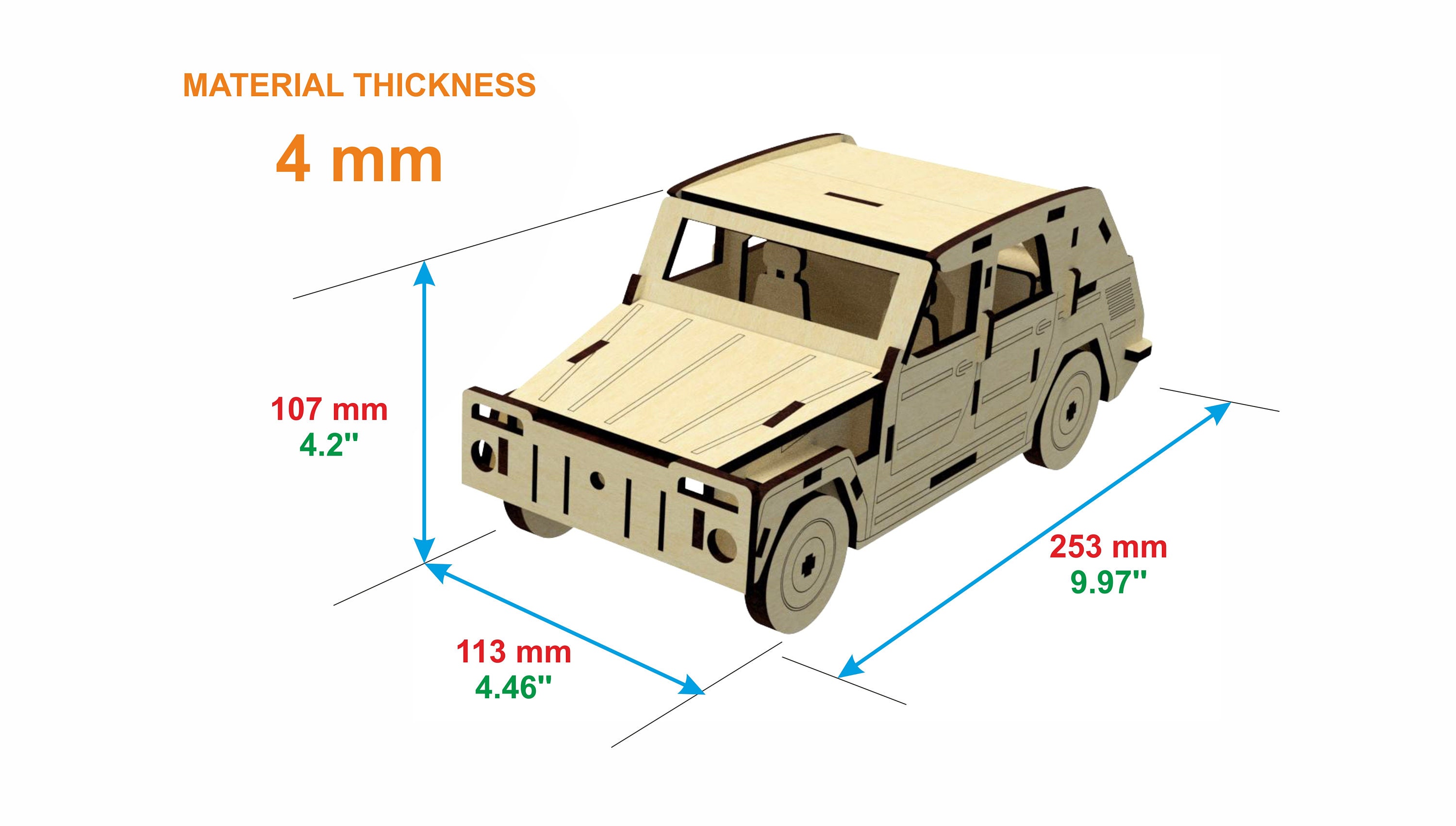 Car 3d Laser Cut File SVG Glowforge File Instant Download - Etsy UK