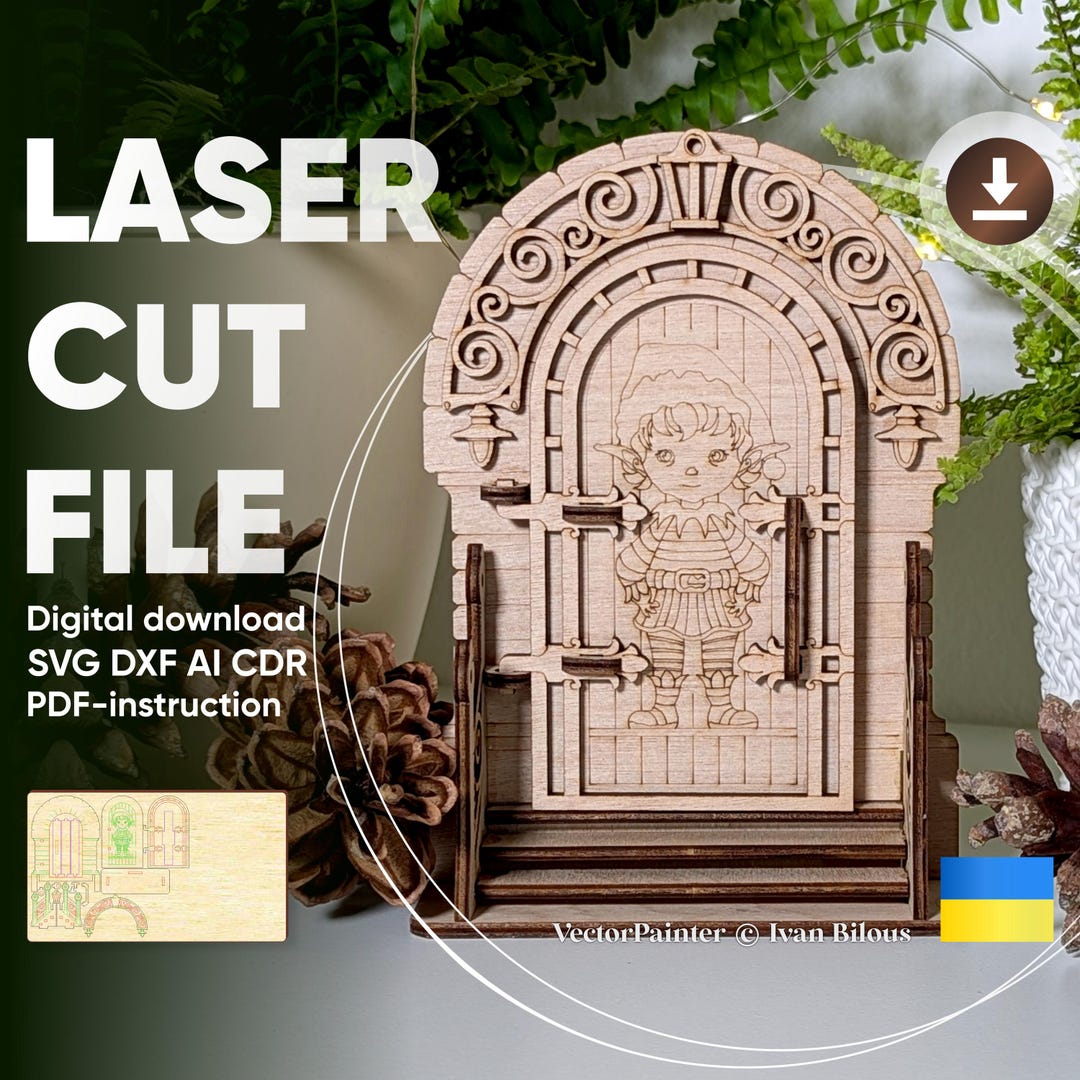 Christmas Elf Door - Laser File, SVG Plan for Cutting Machines - Etsy