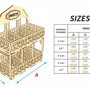 Farmhouse Display Stand - Laser Cut SVG Easter Plan of Stand for Sweets ...