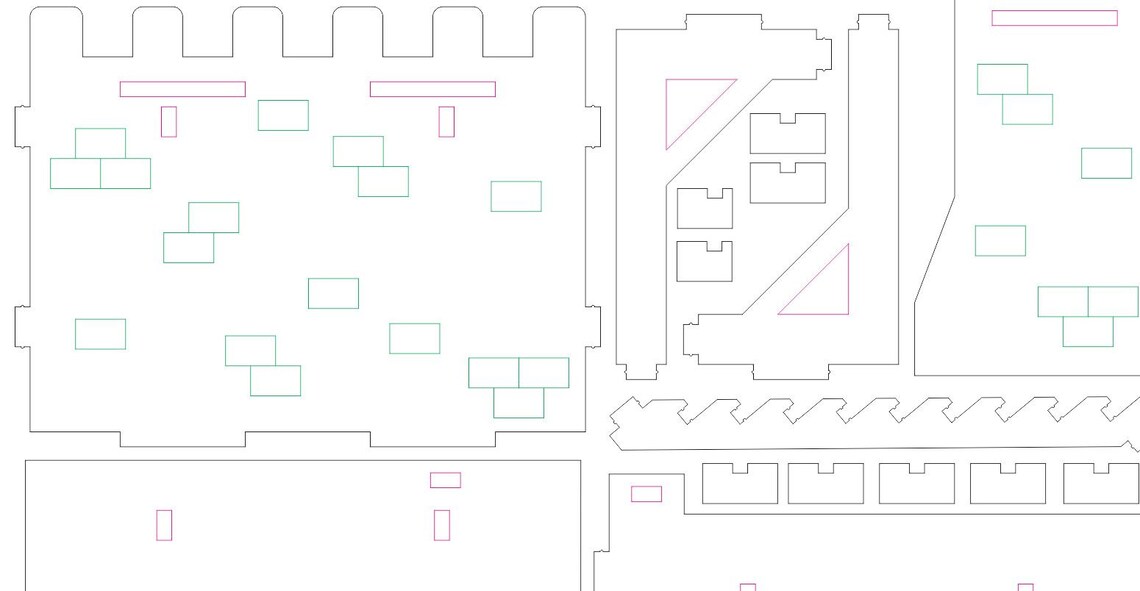 Castle Wall laser cut files Glowforge pattern | Etsy