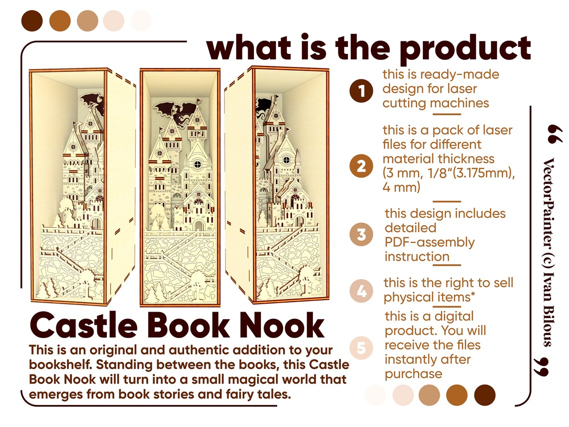 Book Nook Castle SVG Laser Cut File Medieval Book Nook - Etsy Australia