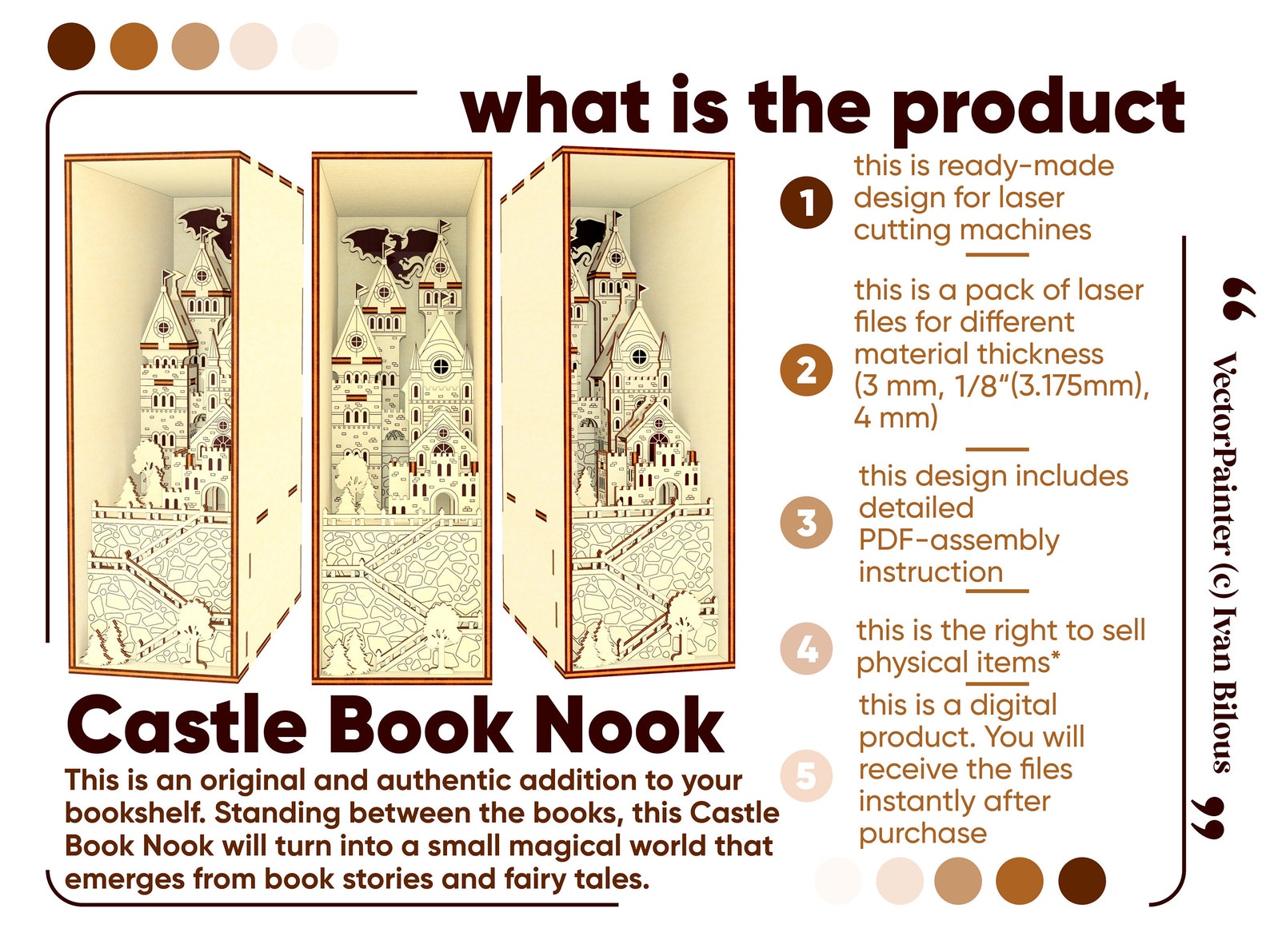 Book Nook Castle SVG Laser Cut File Medieval Book Nook - Etsy Australia