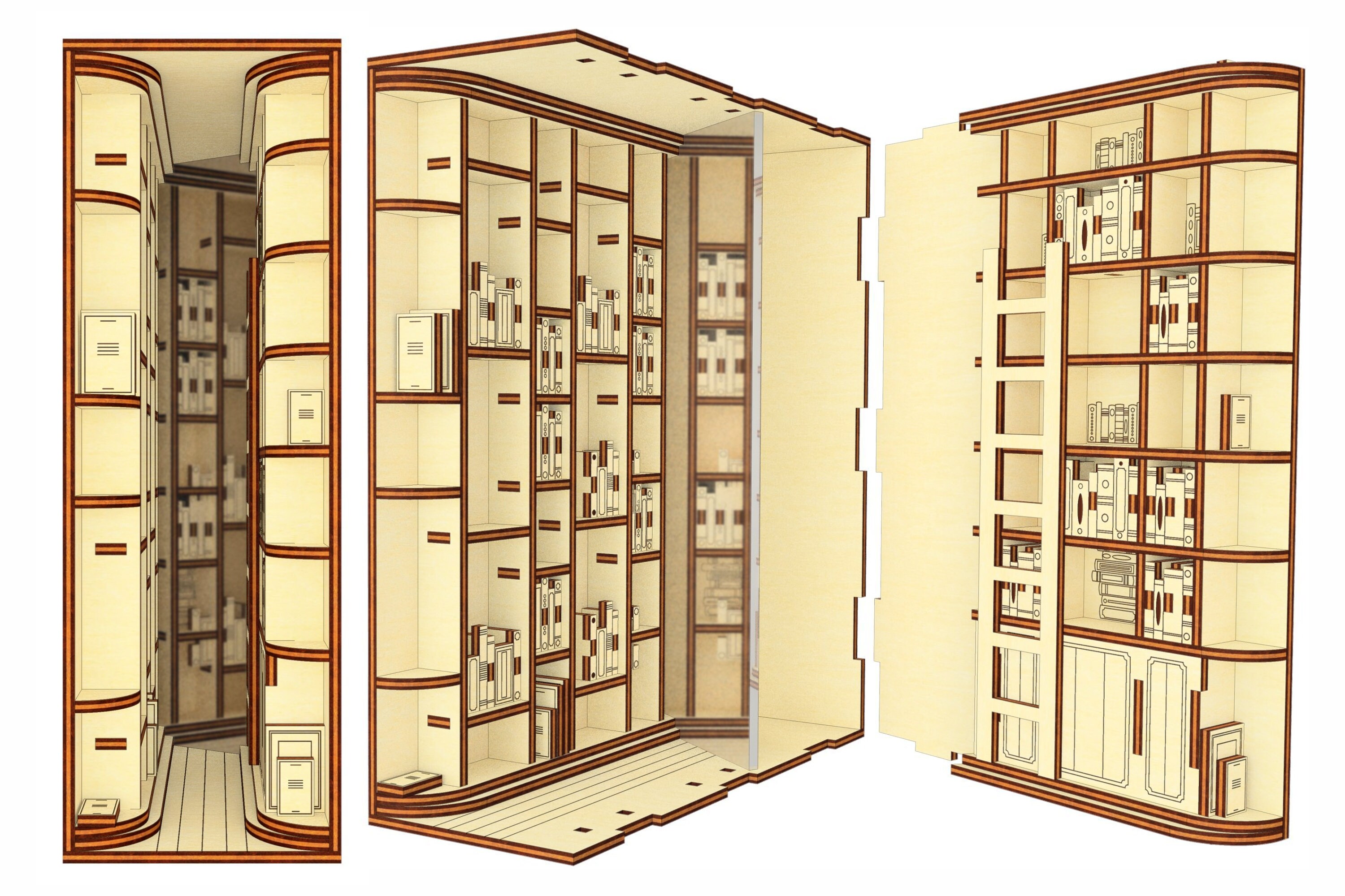 Book Nook Library SVG Laser Cut Files Glowforge Pattern | Etsy Canada