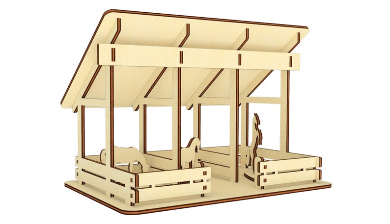 Barn Horse Stable SVG Laser Cut File Glowforge Pattern Stall | Etsy