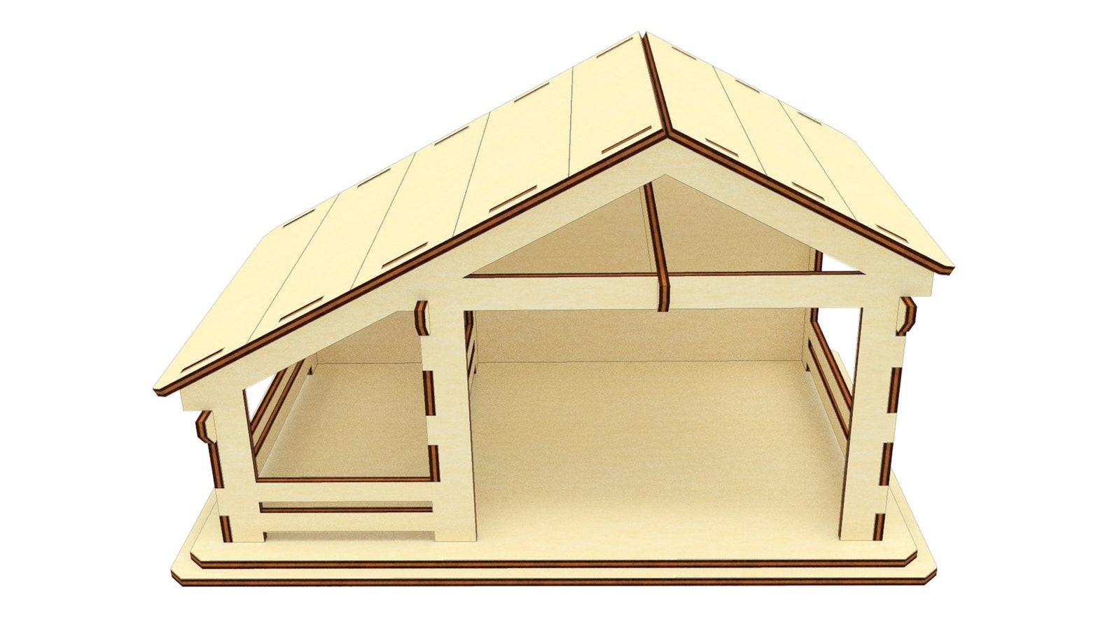 Nativity scene Barn laser cut file Glowforge pattern | Etsy