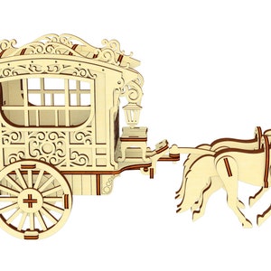 Carriage With Horses Laser Cut File: Nomad Wagon SVG DXF Plan - Etsy