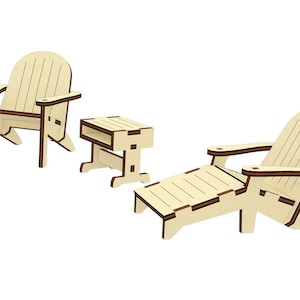 Adirondack Chair - SVG Laser Cut Files of Dollhouse Furniture - Etsy Canada