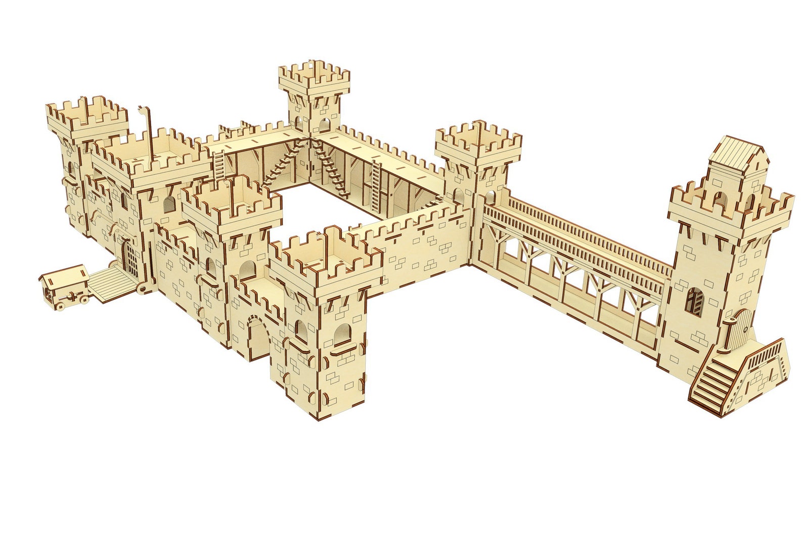 Big Castle Tower Laser Cut Files Glowforge Pattern | Etsy