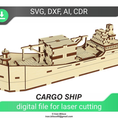 Ship Boat SVG Laser Cut File 3d Puzzle Plan for Laser - Etsy Australia