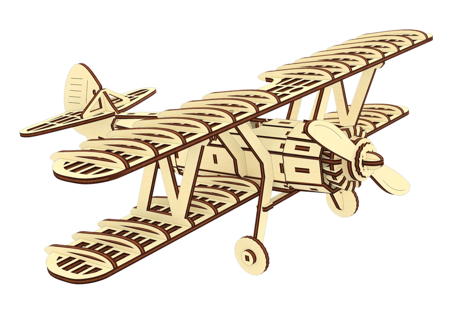 Biplane Laser Cut File, Glowforge Pattern, Airplane SVG, Digital File ...