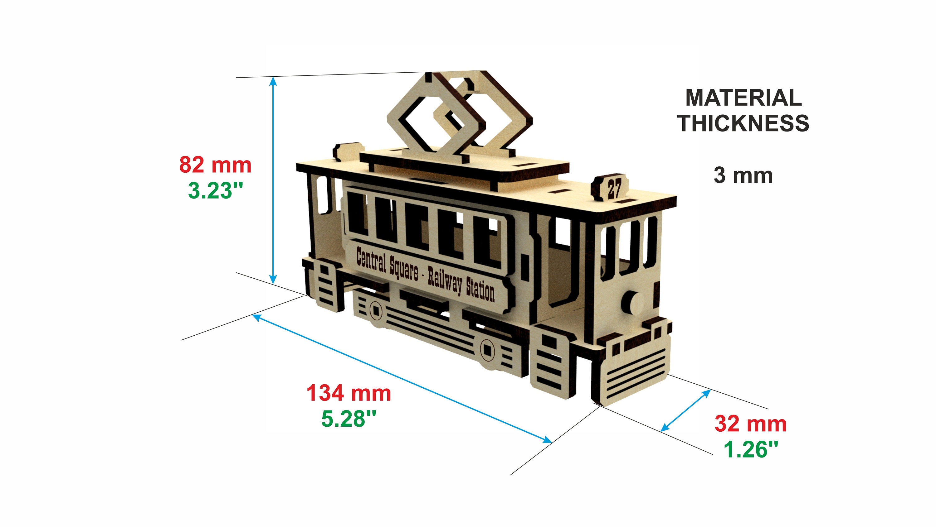 Tram Trolley Streetcar Digital Laser Cut File Cnc Plan - Etsy Hong Kong