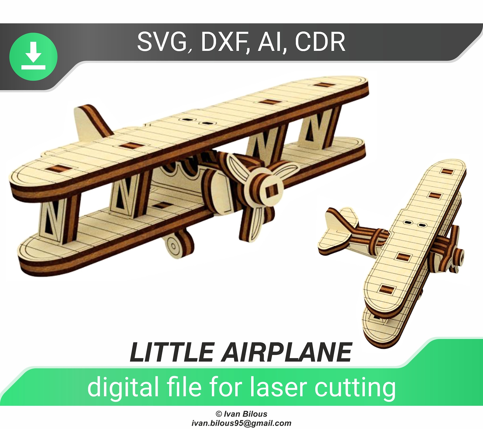 Glowforge Svg Laser File Airplane Dxf Files for Laser Cut | Etsy