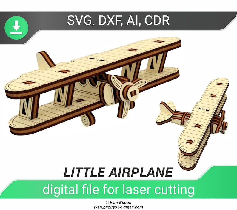 Glowforge Svg Laser File Airplane Dxf Files for Laser Cut | Etsy