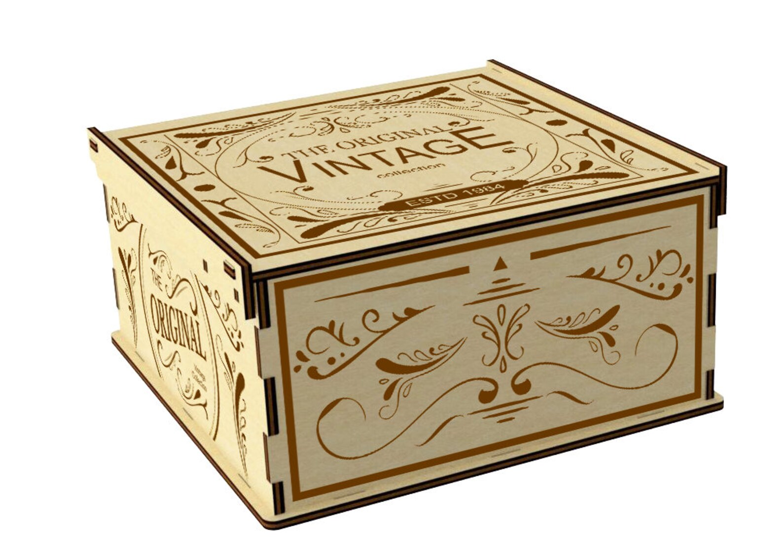 Cnc Plans Box Template Laser Cut Box Cnc Wood Box Template Dxf Etsy