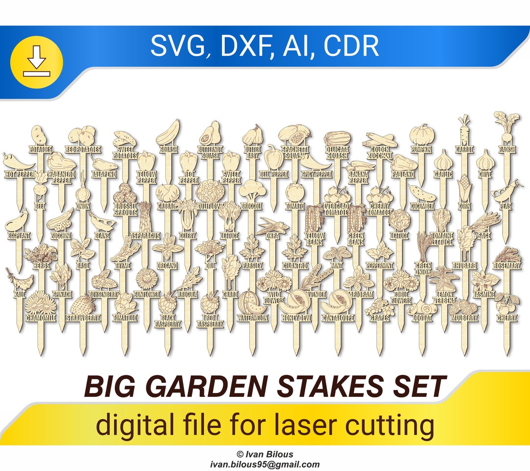 Garden Markers SVG Laser Cut Files Glowforge (Instant Download) - Etsy