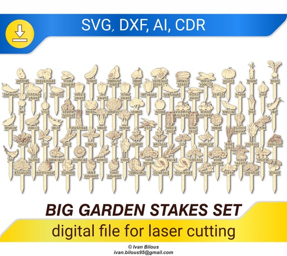 Garden Markers SVG Laser Cut Files Glowforge Pattern - Etsy