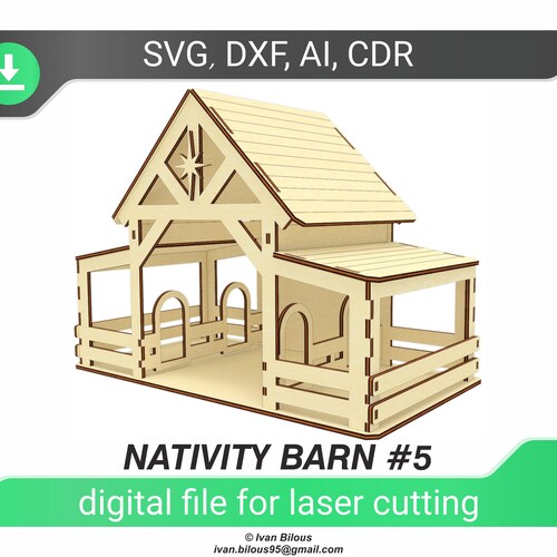 Christmas Barn Nativity Scene Laser Cut File - Etsy