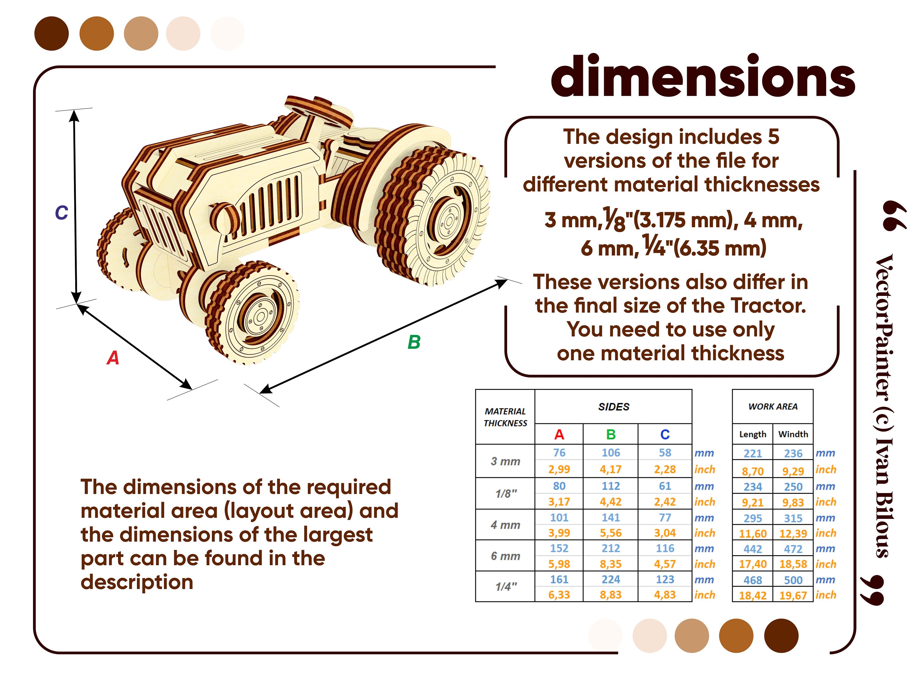 Tractor SVG Laser Cut File 3d Puzzle Plan for Laser Cutting - Etsy ...