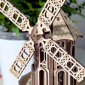 Windmill Laser Cut File – SVG DXF Template for Wooden DIY Project and ...