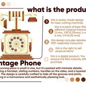 Vintage Telephone Laser Cut File, SVG Phone Miniature 3d Puzzle Plywood ...