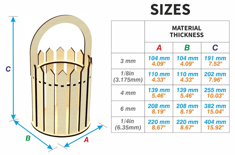 Laser Cut Easter Bucket Dxf Files for Laser Glowforge Files | Etsy