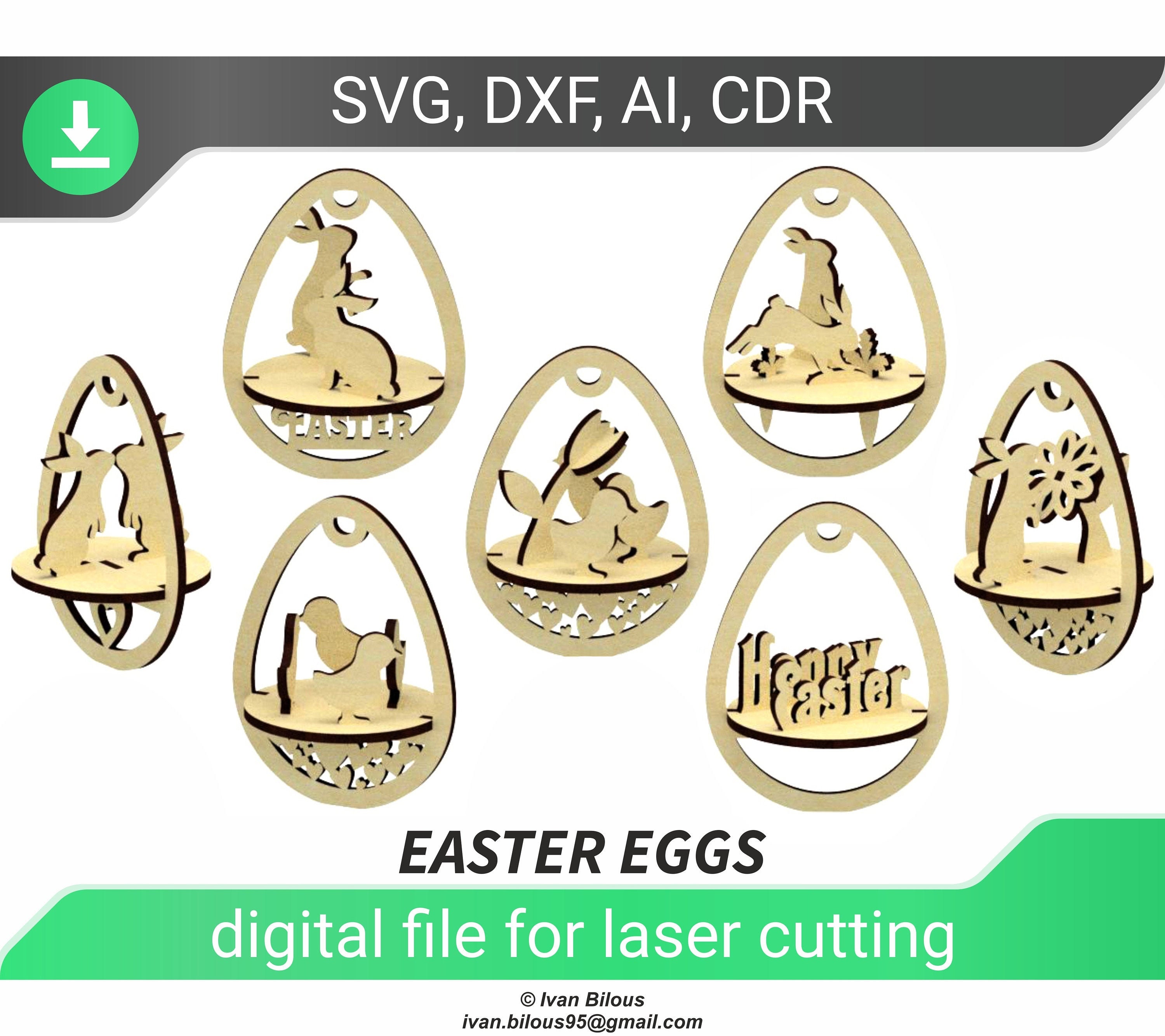 Laser Cut Easter Dxf Easter Egg Template Laser Files Glowforge | Etsy Laser Cut Easter Dxf Easter Egg Template Laser Files Glowforge | Etsy