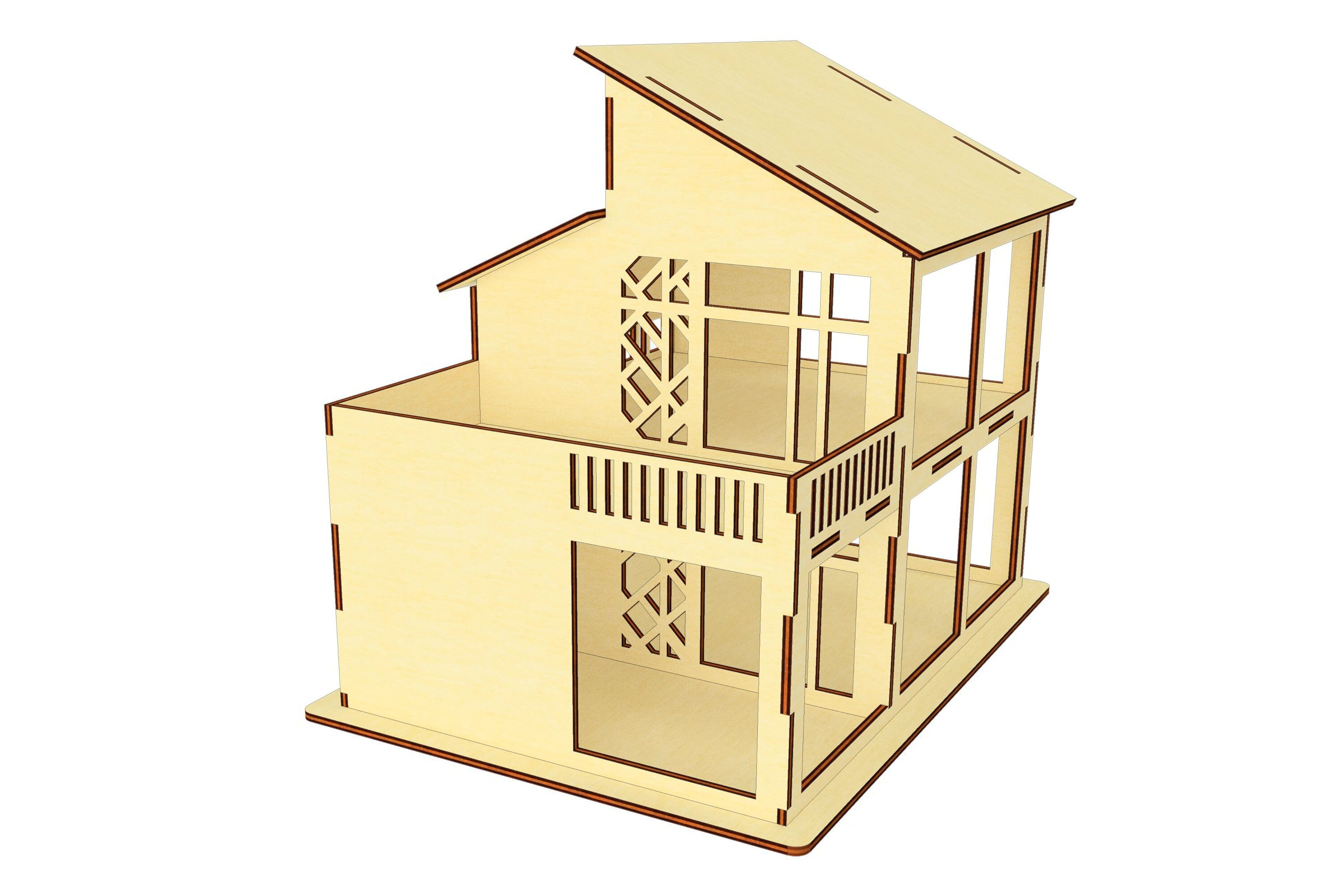 Dollhouse Glowforge pattern laser cut file | Etsy