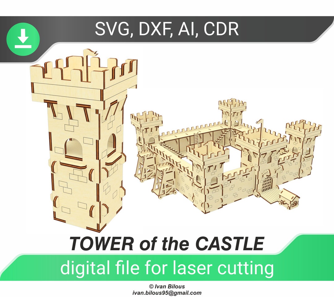 Tower of the Castle - Laser Cut File, Glowforge Pattern - Etsy