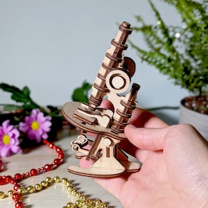 Microscope Laser Cut File, SVG Science Miniature Laboratory Model ...