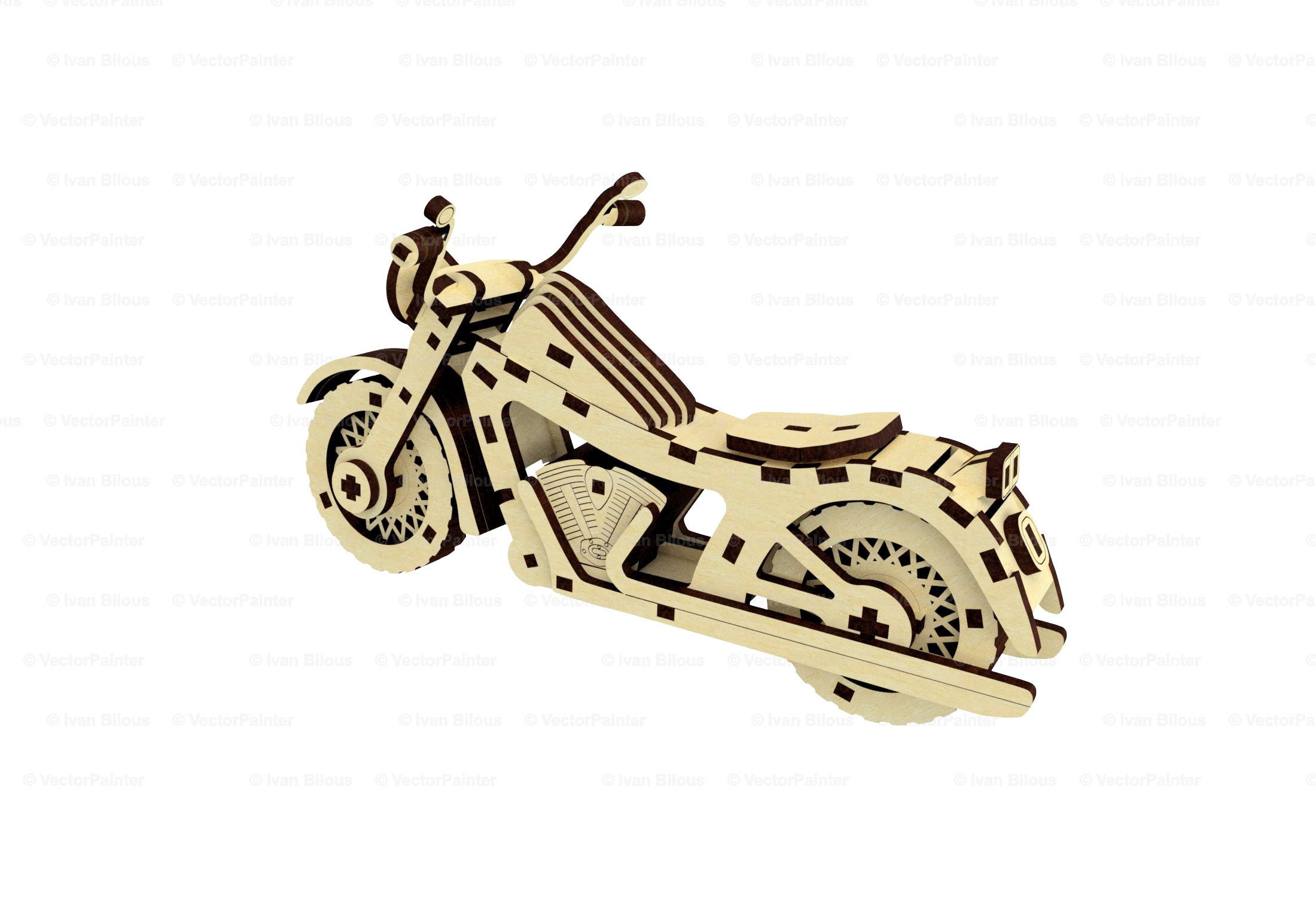 Motorcycle Laser Cut File, SVG Bike Model Vector Template CNC Plans ...