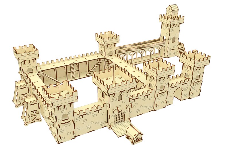 Big Castle Tower Laser Cut Files Glowforge Pattern | Etsy