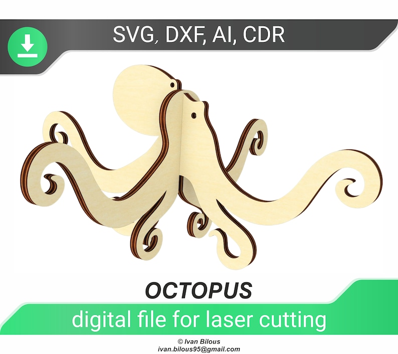 Laser Cut Octopus Dxf File Hanging Toys Pattern for Laser - Etsy
