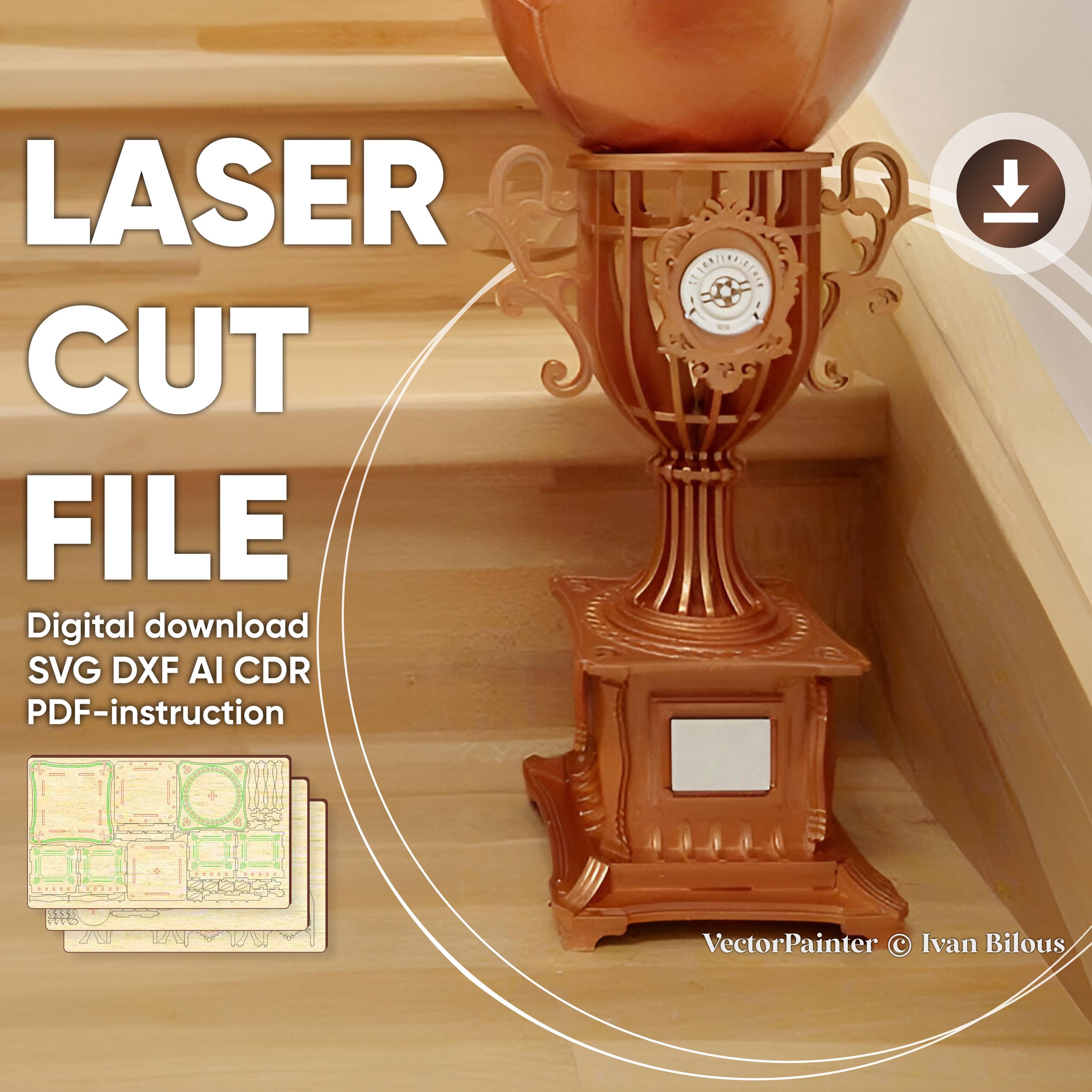 Trophy Cup Laser Cut File: SVG Award Prize 3D Plywood Model (digital ...