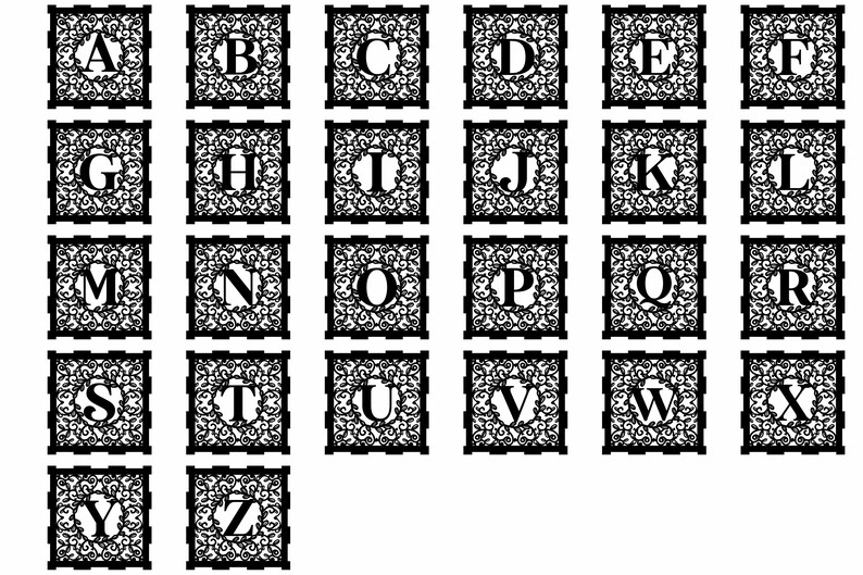 Monogram Box Laser Cut Files Glowforge Pattern Monogram SVG - Etsy