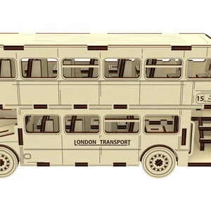 Double Decker London Bus - SVG Laser Cut Files, 3d Puzzle Digital Plan ...