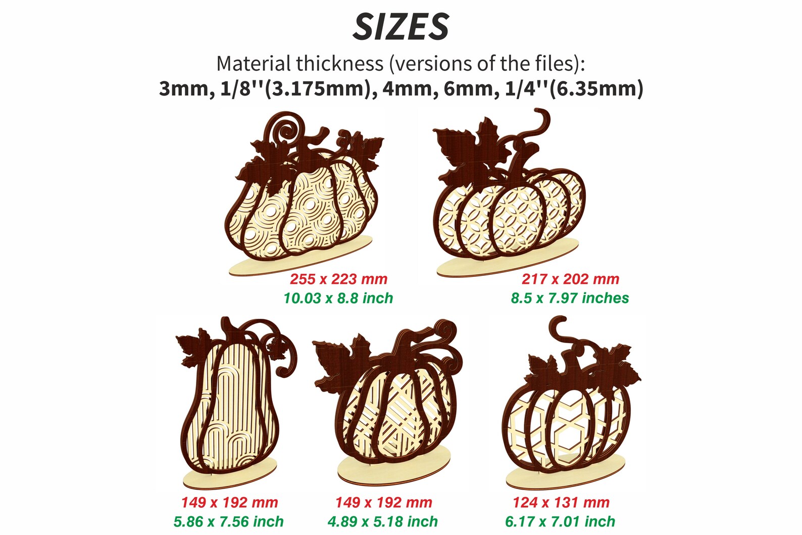 Patterned Pumpkins Laser Files SVG DXF Plans for Laser - Etsy