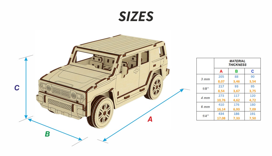 Jeep Dxf File for Laser Glowforge Pattern Svg Cut File Car | Etsy