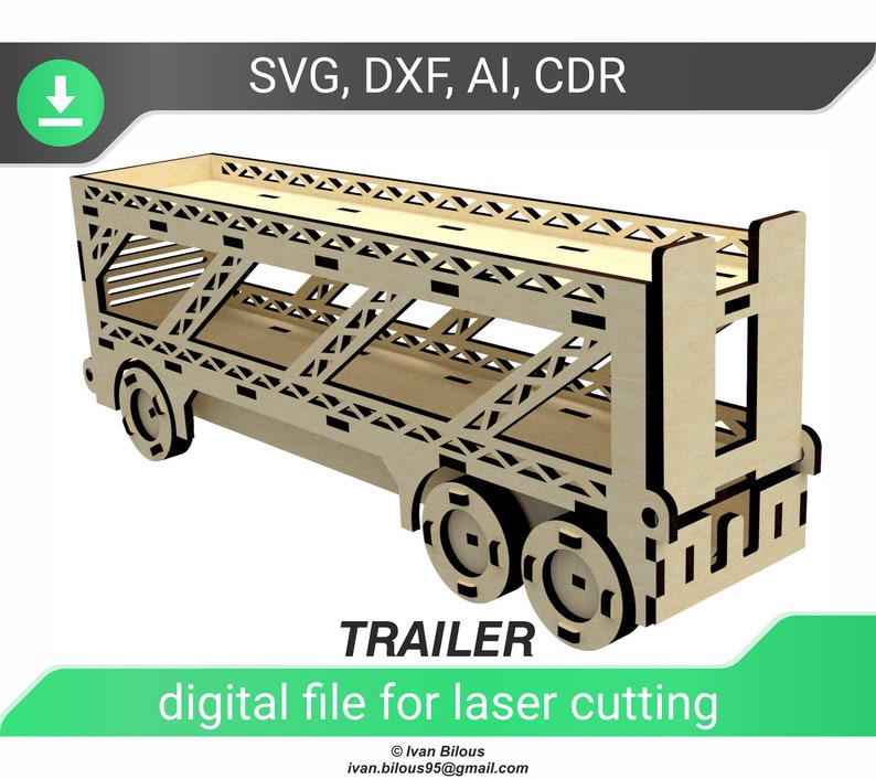 Laser Cut Car Dxf Files for Laser Template Cnc Plan Trailer | Etsy
