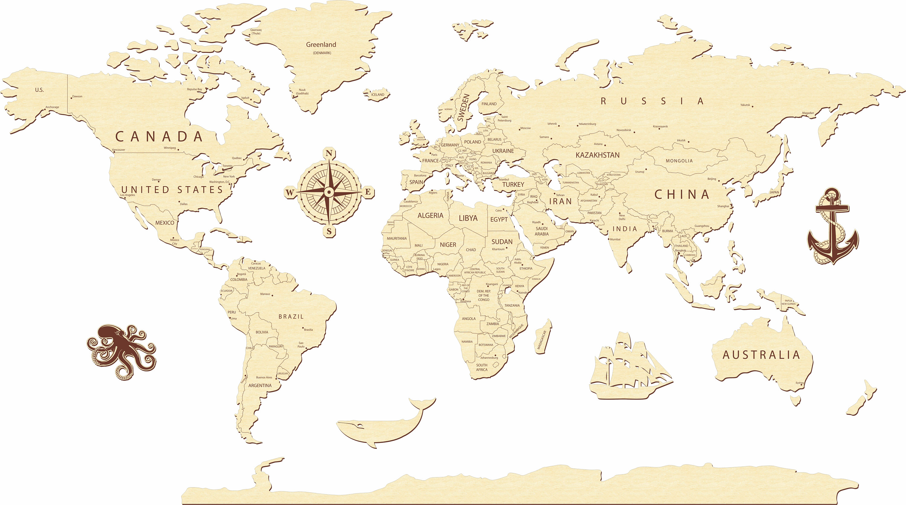 World Map Laser Cut File Laser Engraving Pattern - Etsy Hong Kong