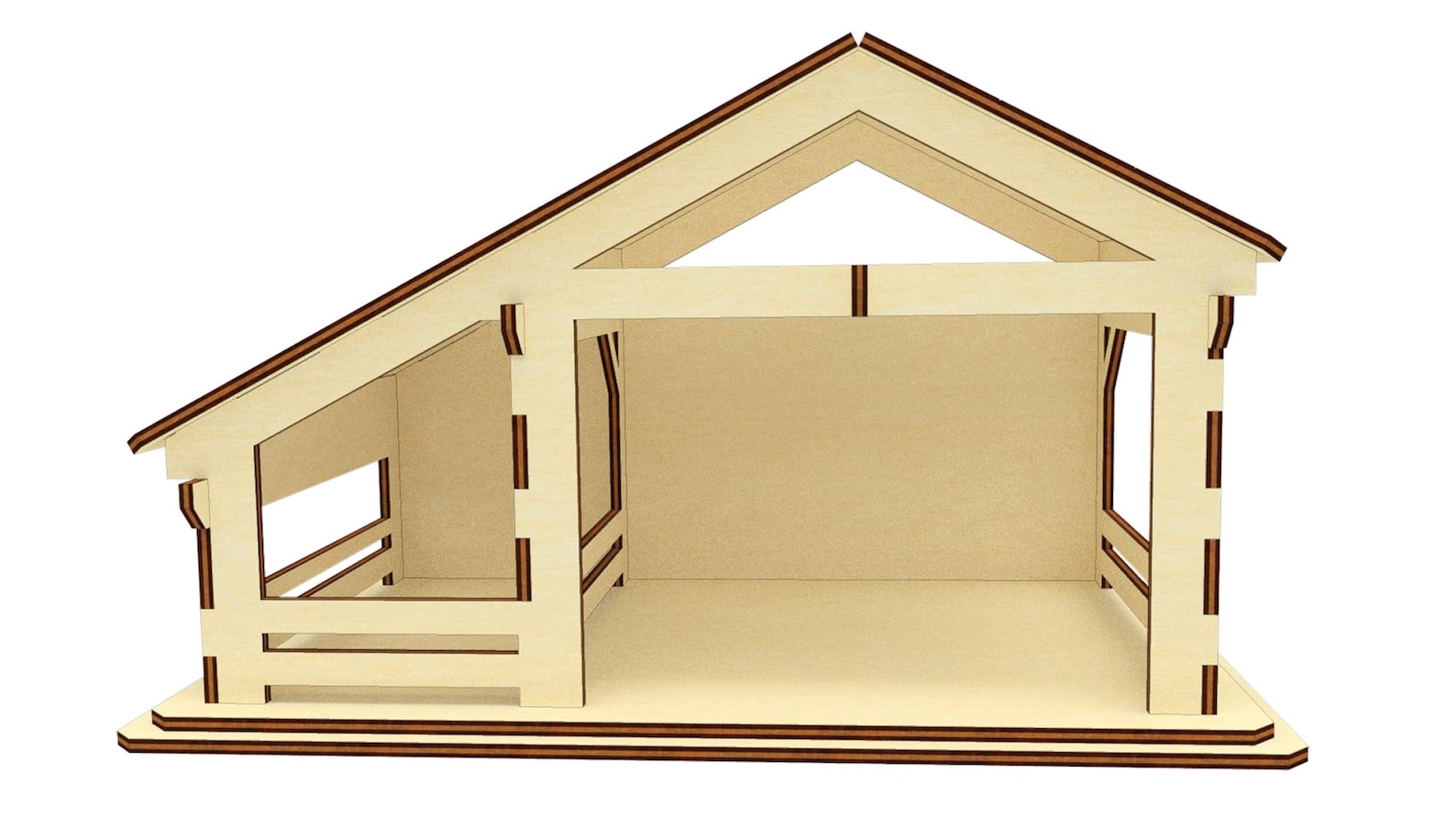 Nativity scene Barn laser cut file Glowforge pattern | Etsy