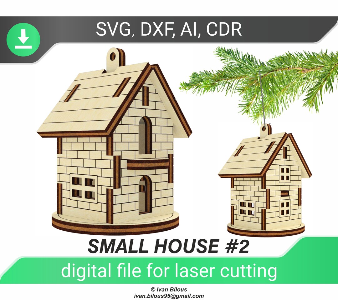 Christmas House Dxf Files for Laser Files Glowforge Svg Christmas Cut ...