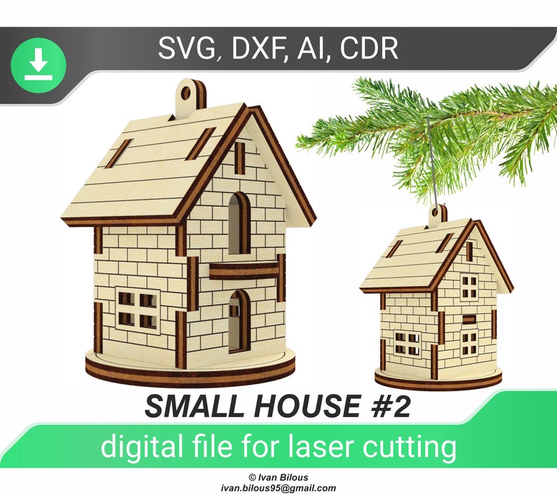 Christmas House Dxf Files for Laser Files Glowforge Svg - Etsy