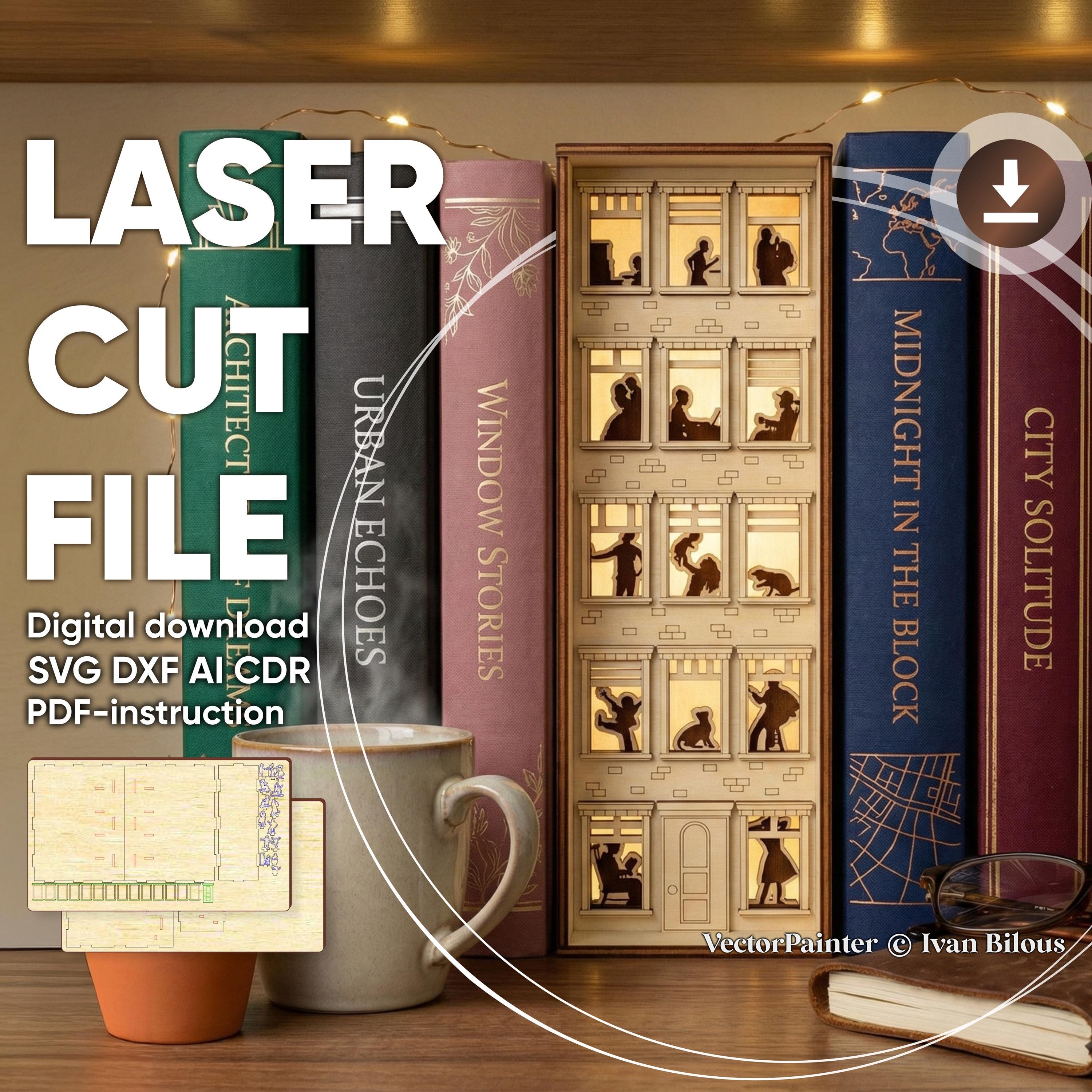 House Book Nook - Laser Cut SVG File, DIY Wooden Project for Shelf ...