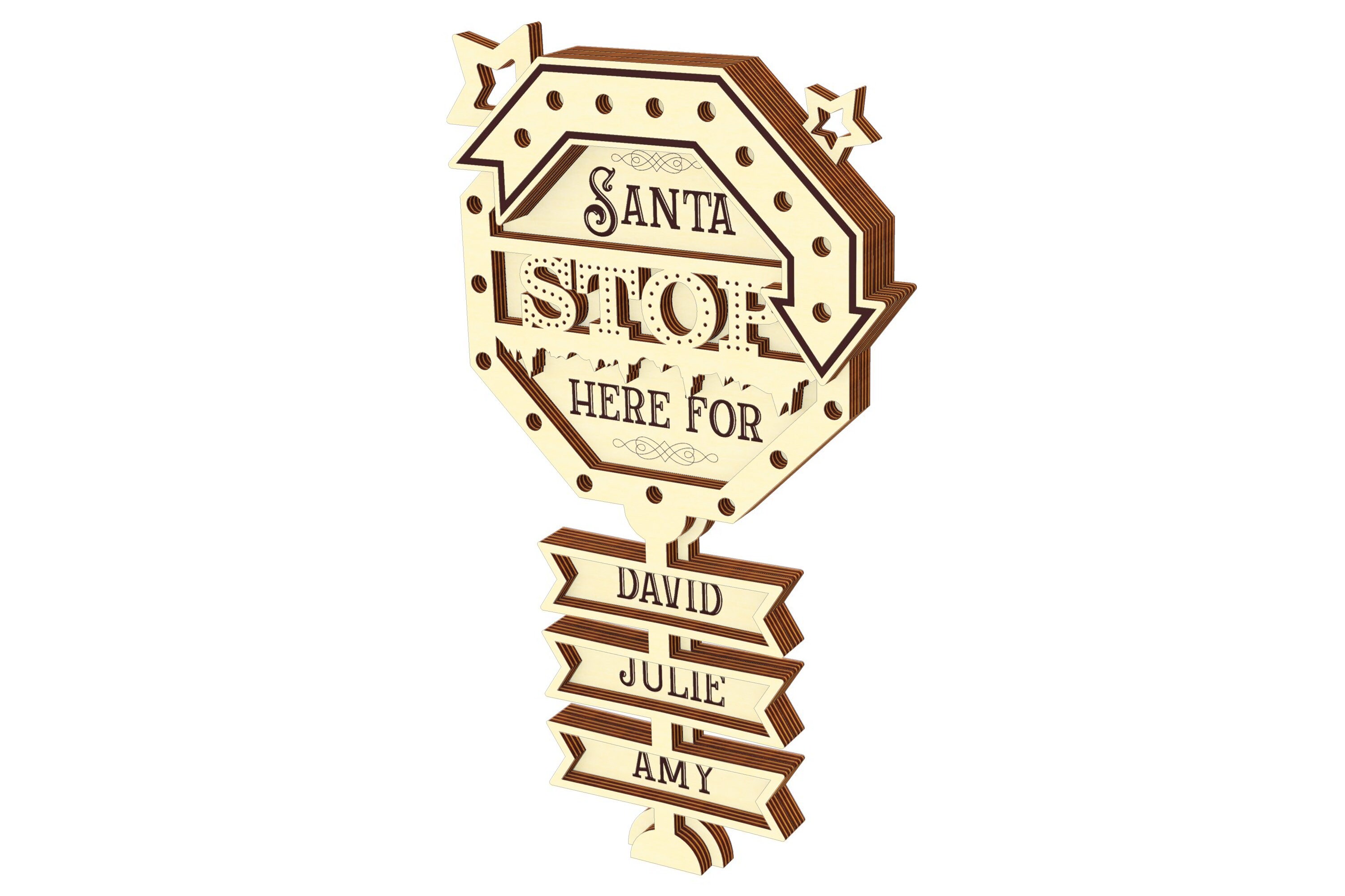 Santa Stop Here Sign SVG Laser Cut File Christmas Family - Etsy