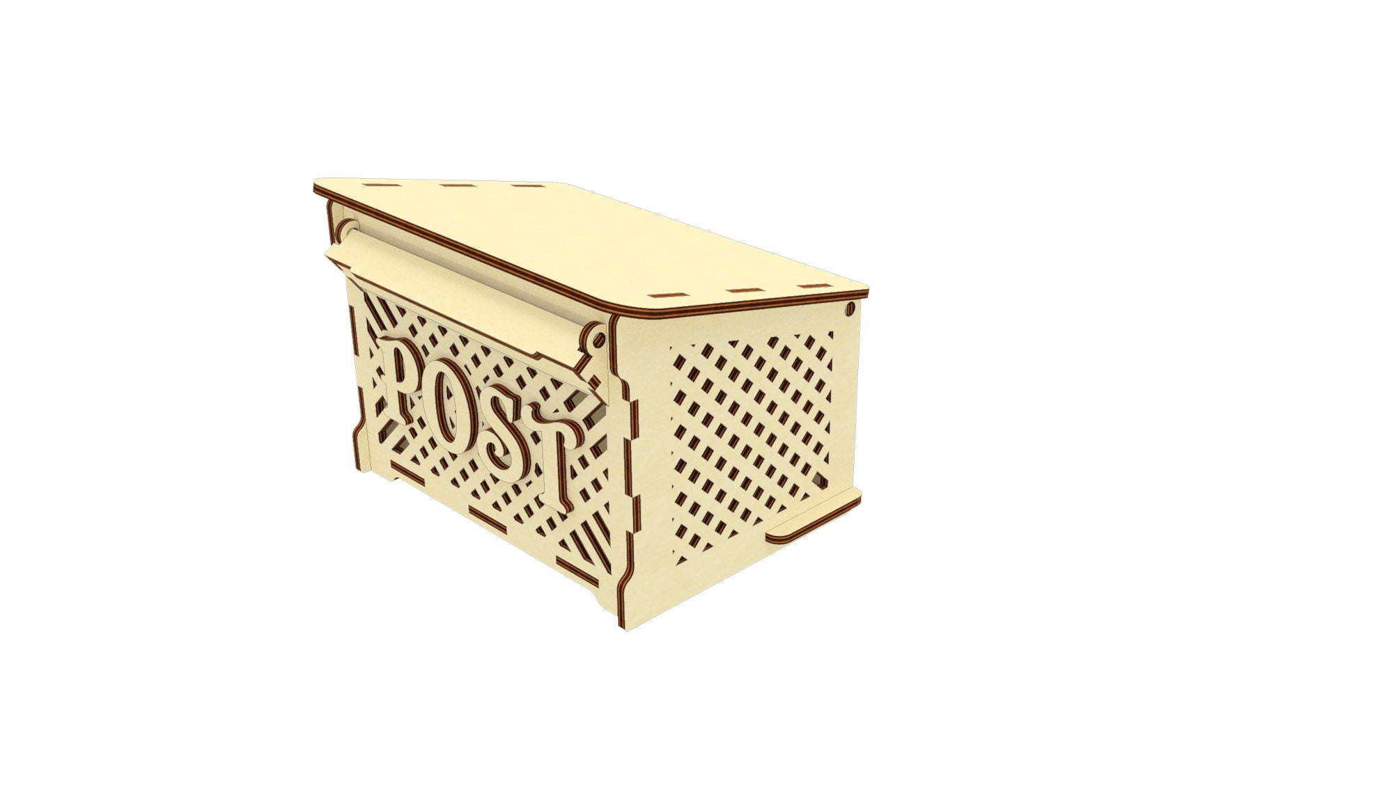 Wooden Mailbox Laser Cut File, Decorative Post Box SVG CNC Wall Mail ...