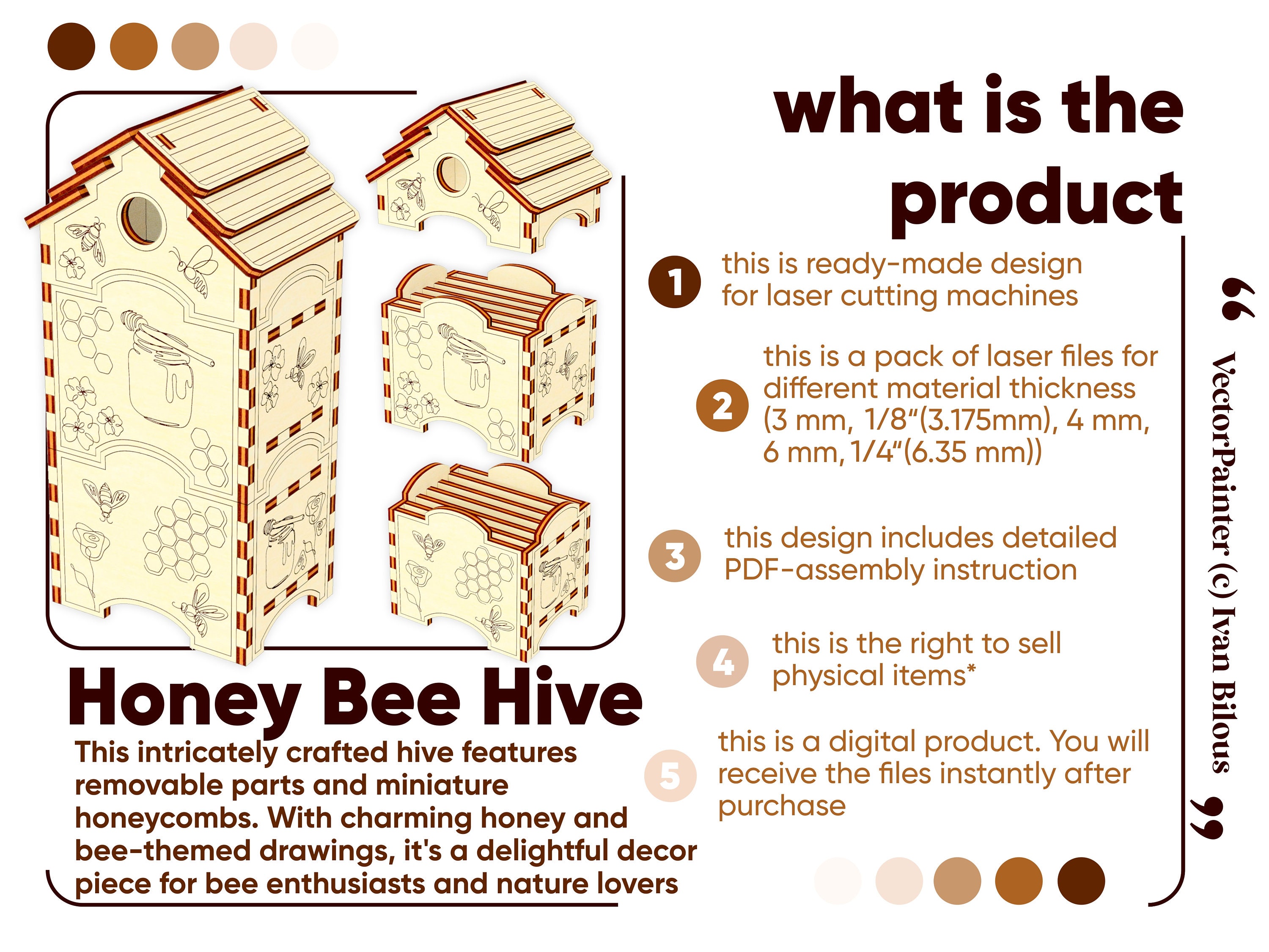 Honey Bee Hive Laser Cut File SVG Template for Laser - Etsy Australia