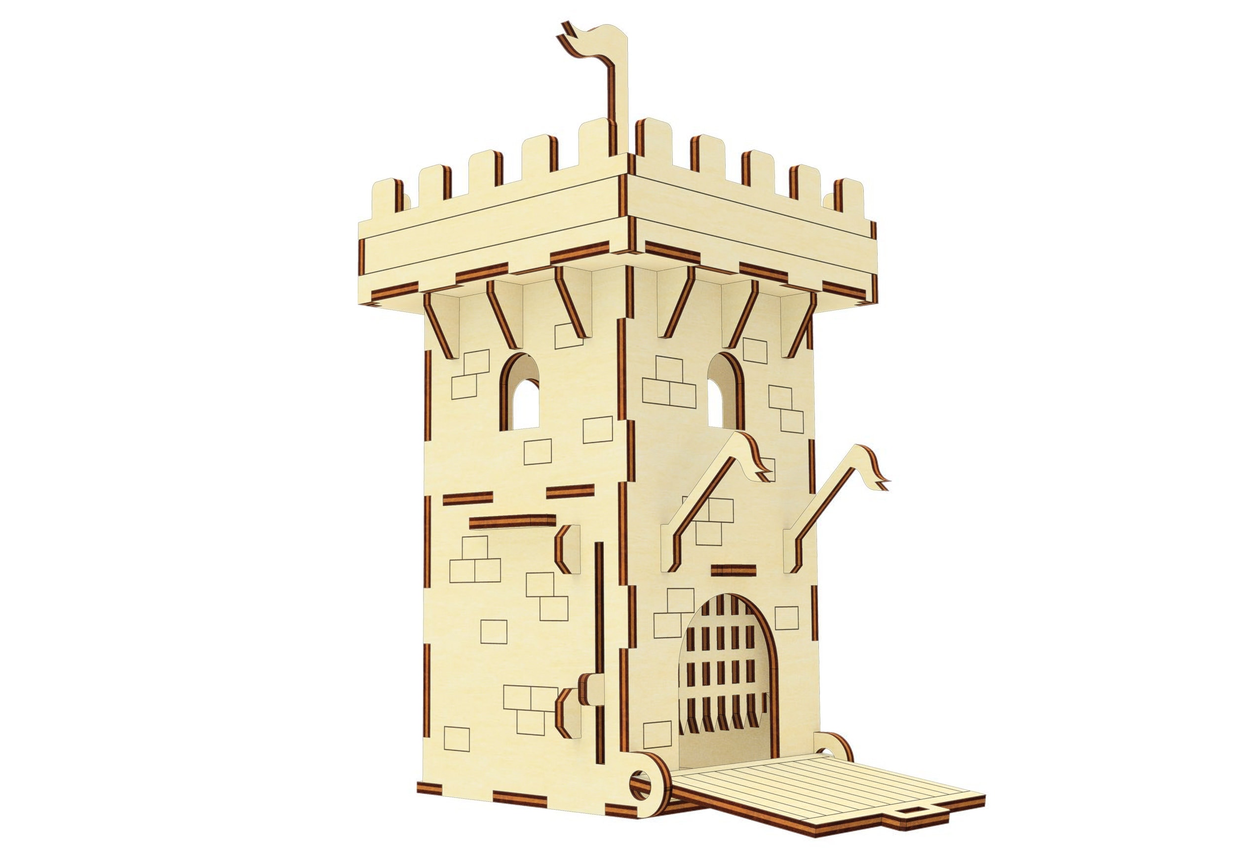 Main Gain of the Castle Laser Cut File Fortress Tower | Etsy