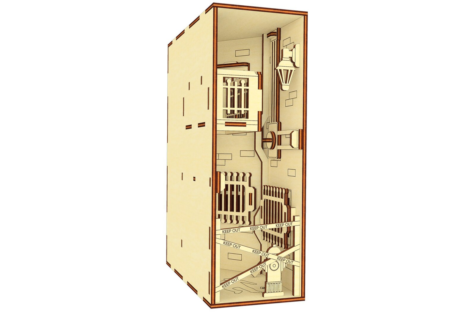 Crime Scene Book Nook Laser Cut Files Glowforge Pattern - Etsy