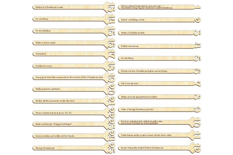 Advent Calendar Sticks Laser Cut File SVG Plan for Laser - Etsy